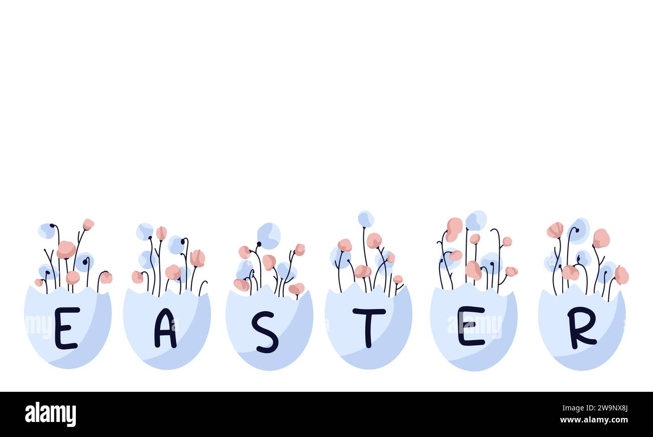 Easter egg hunt flowers Stock Vector Images - Alamy
