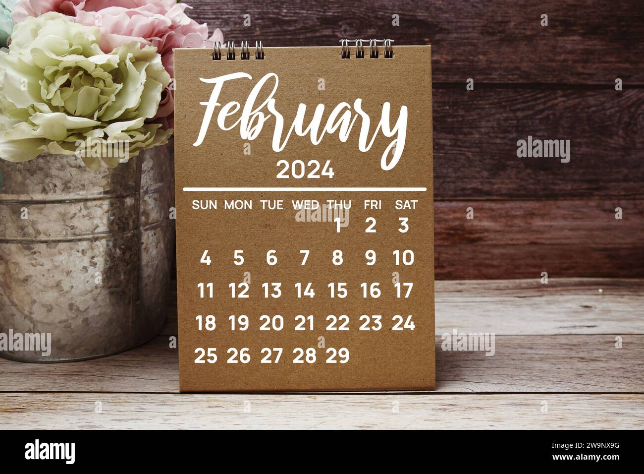 February 2024 calendar design hi-res stock photography and images - Alamy