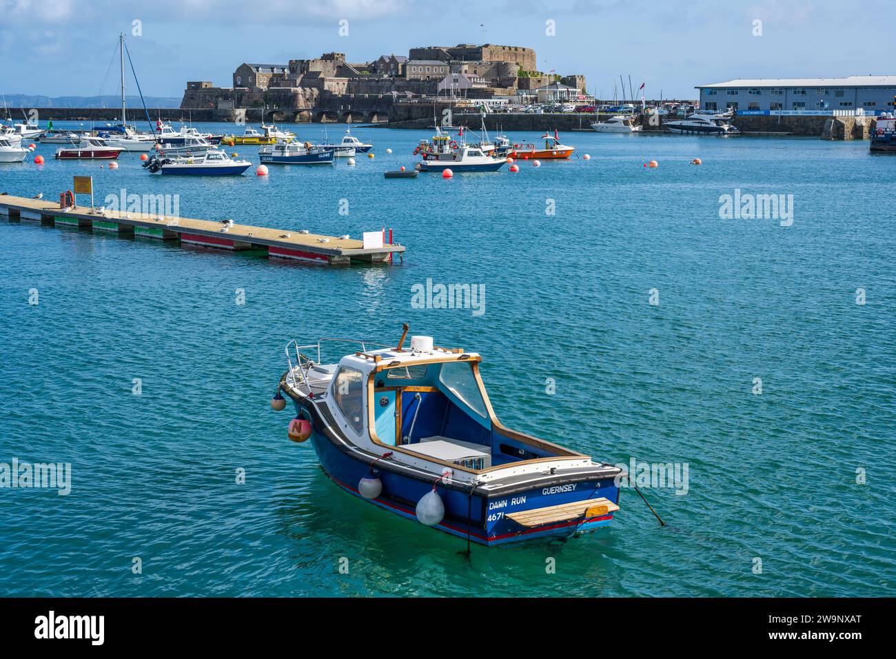 View of Castle Cornet from Victoria Pier in St Peter Port, Guernsey ...