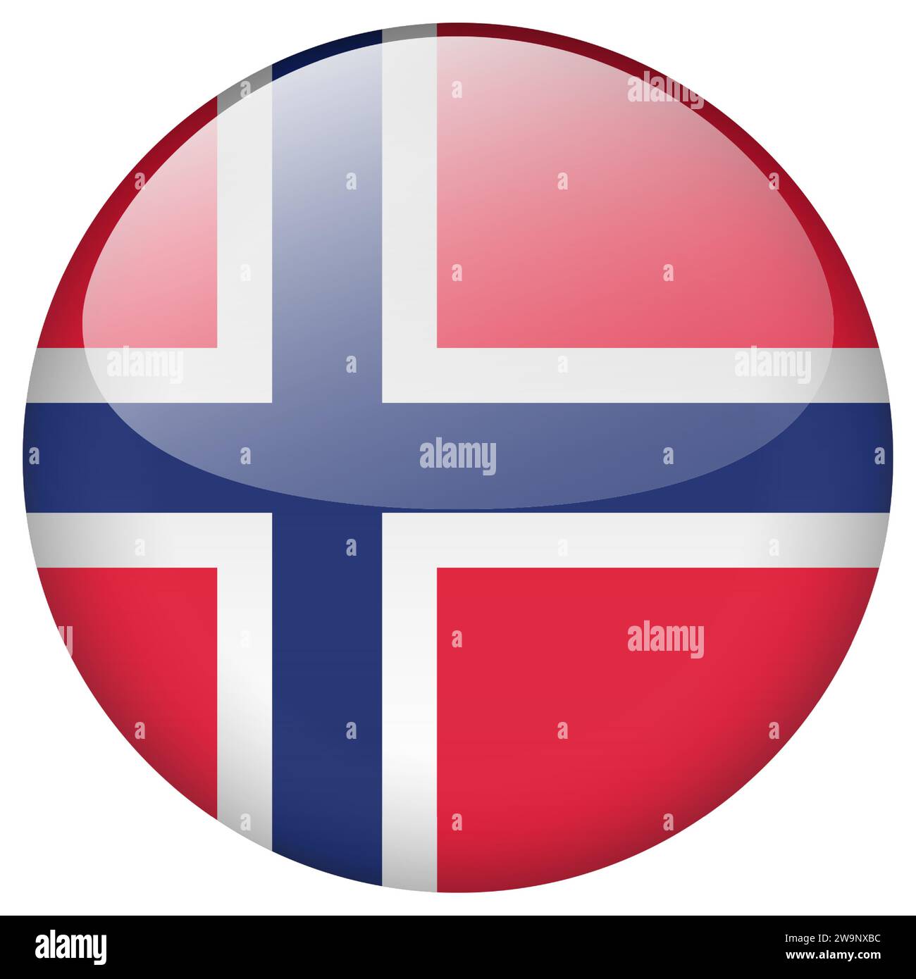 Norway flag button. Norway circle flag button isolated on white ...