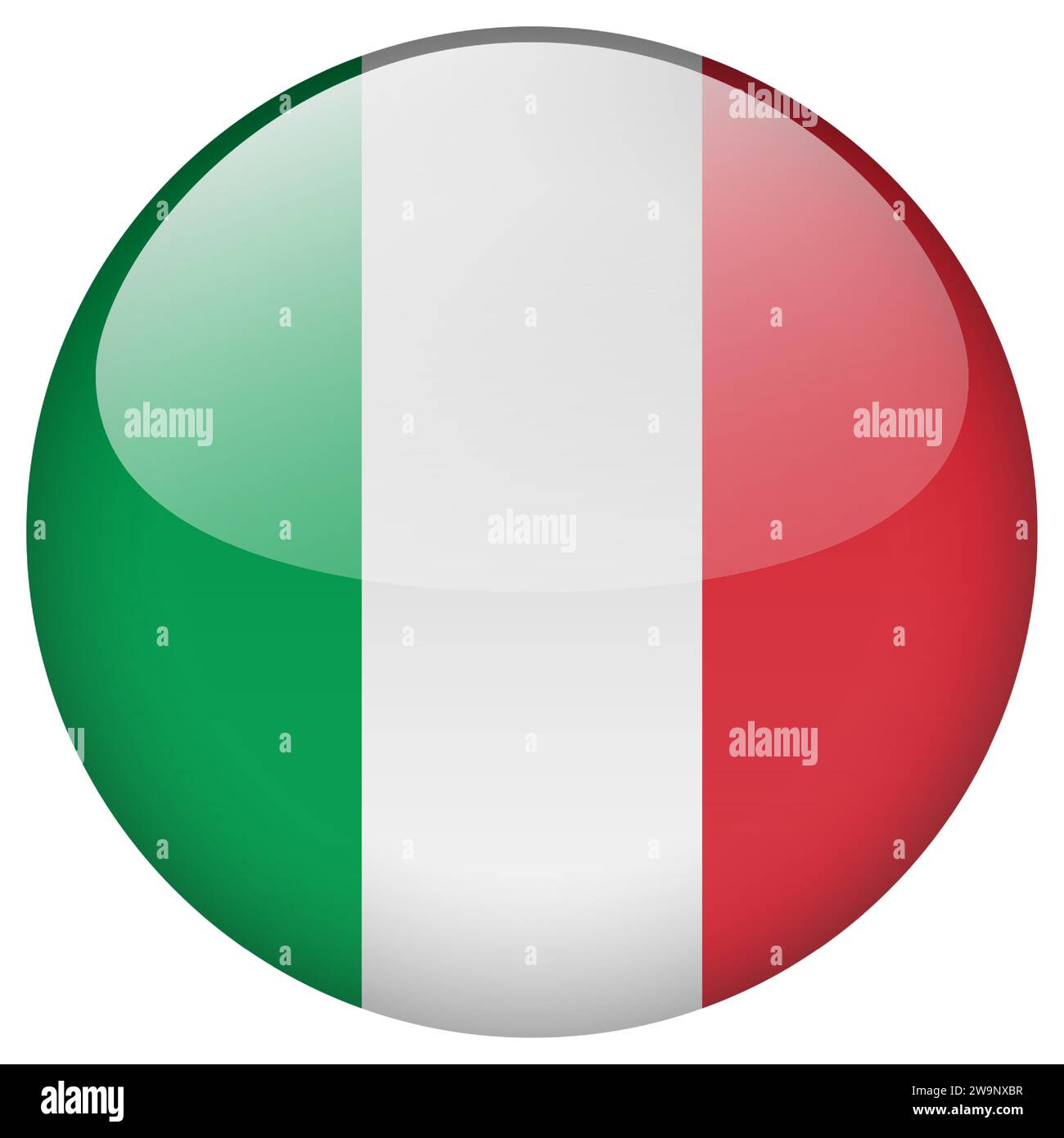 Italy flag button. Italy circle flag button isolated on white ...