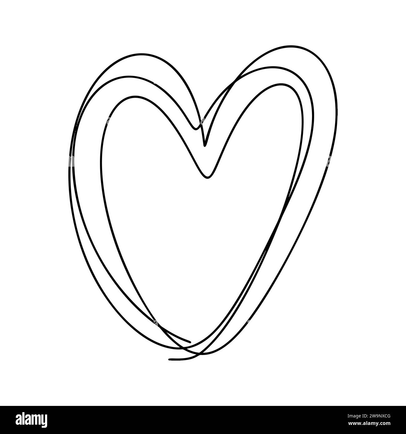 Love heart vector logo lines illustration. Black outline. Element ...