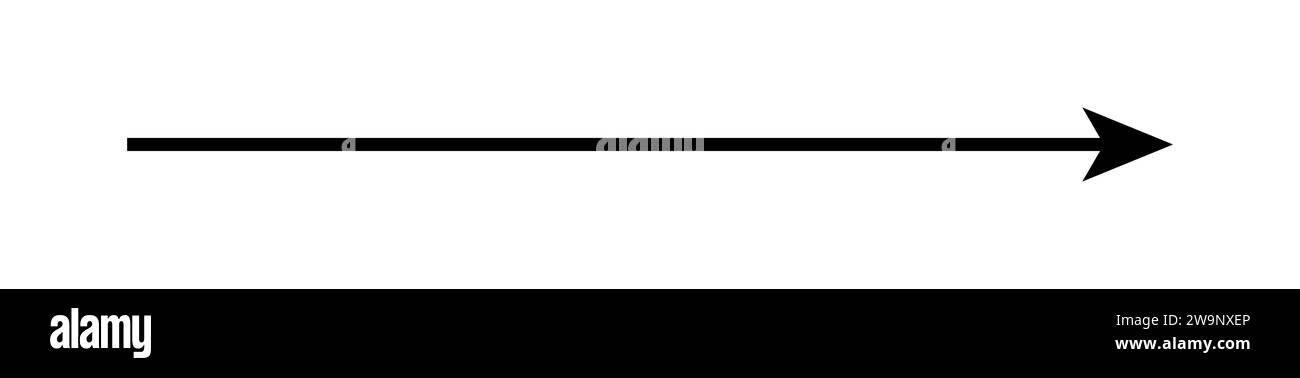 Long straight black arrow. Direction indicator up, down or right, left ...