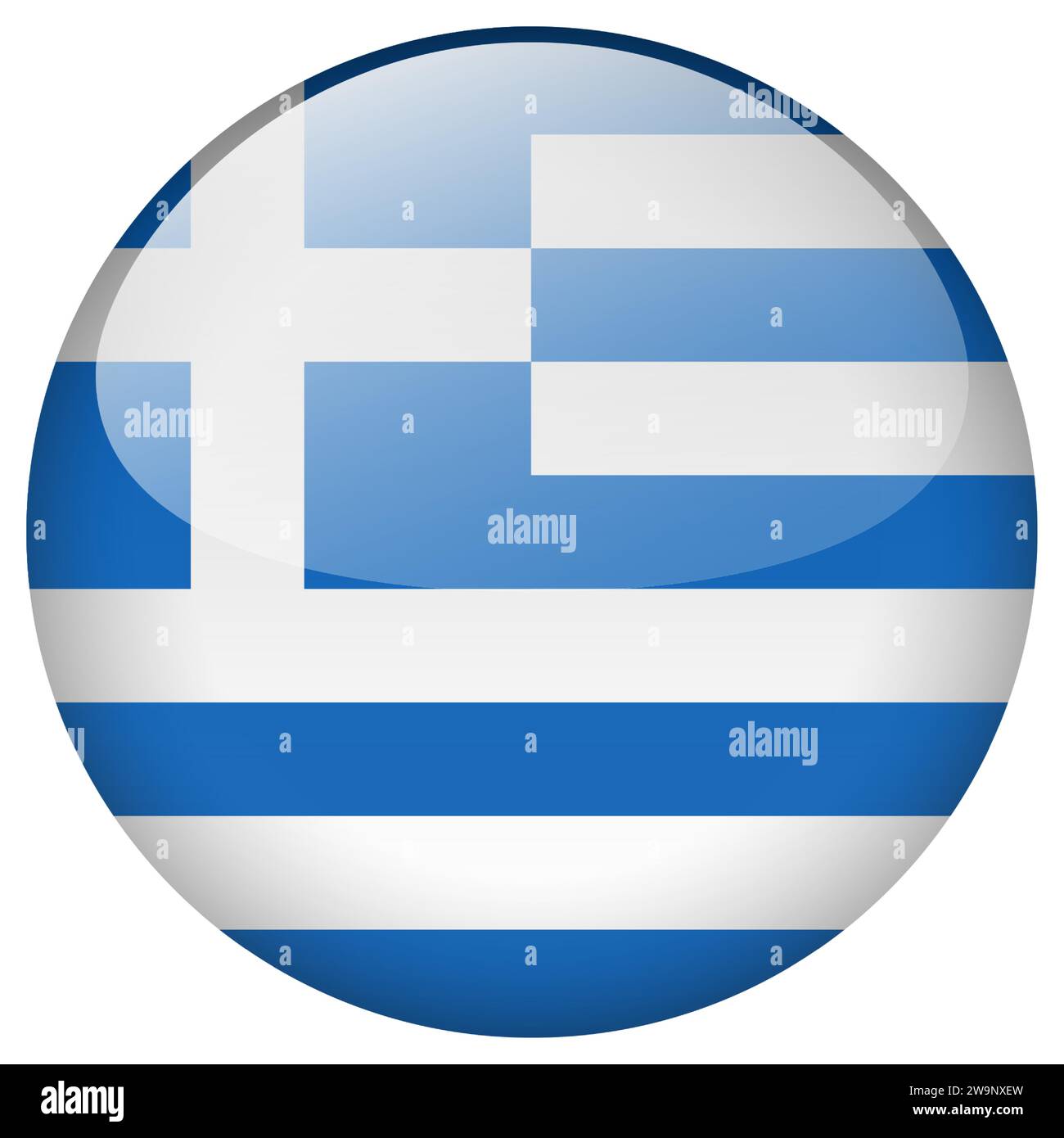 Greece flag button. Greece circle flag button isolated on white ...