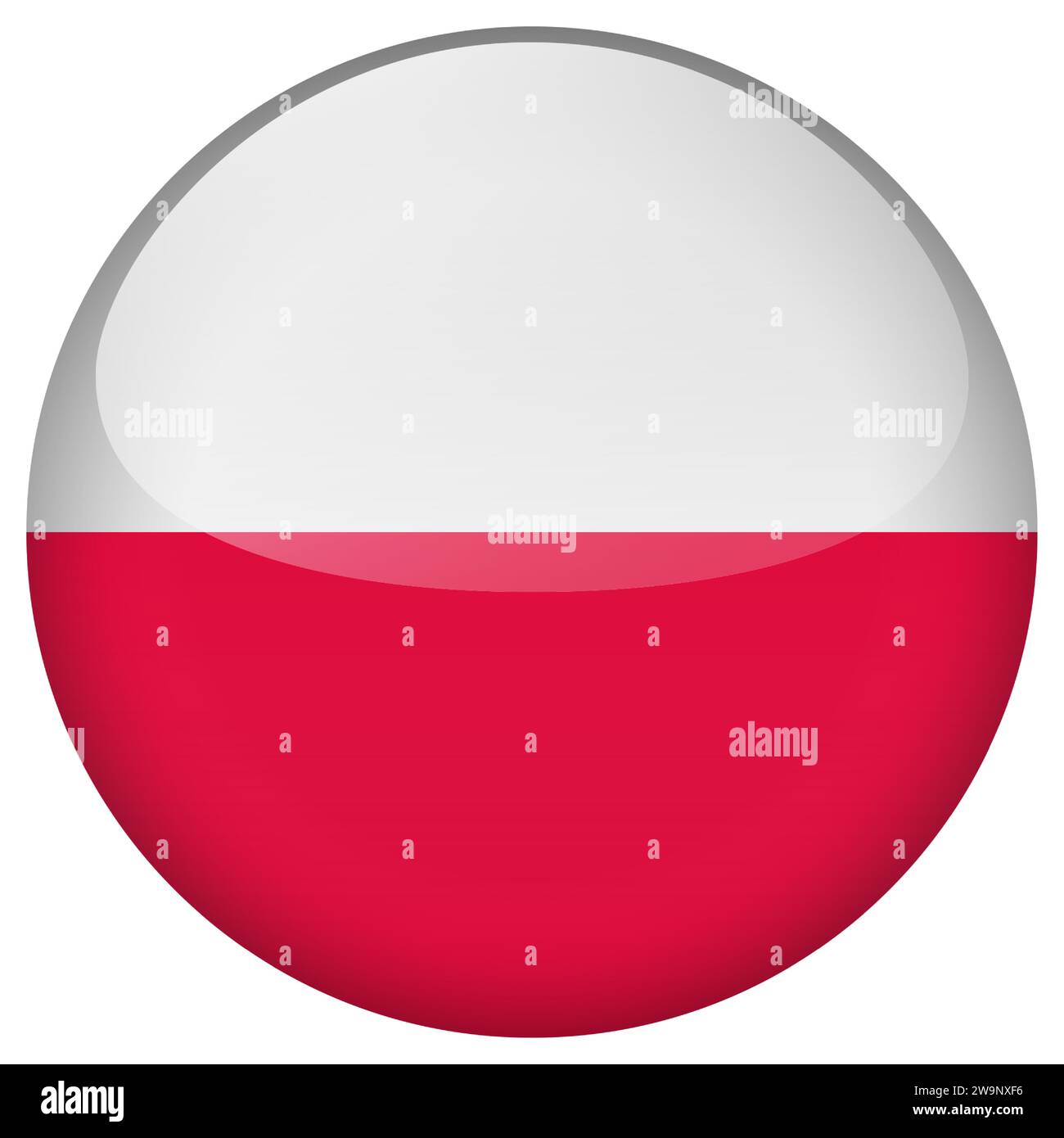 Poland flag button. Poland circle flag button isolated on white ...