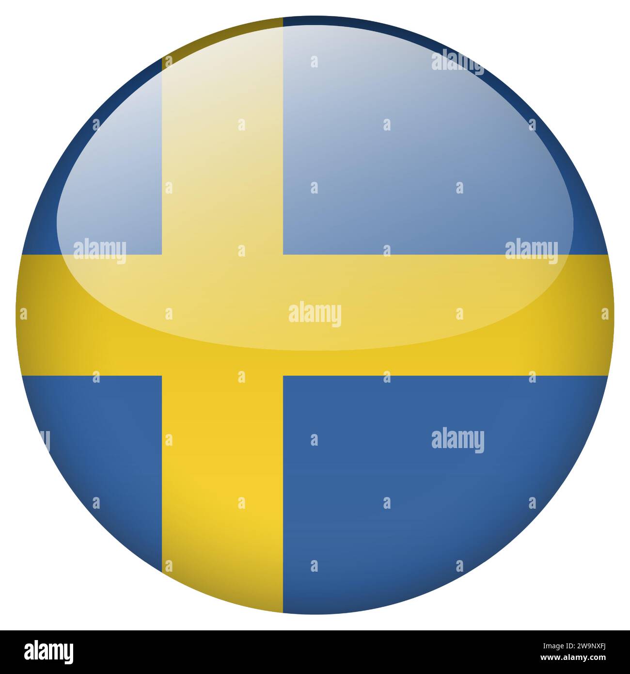 Sweden flag button. Sweden circle flag button isolated on white ...
