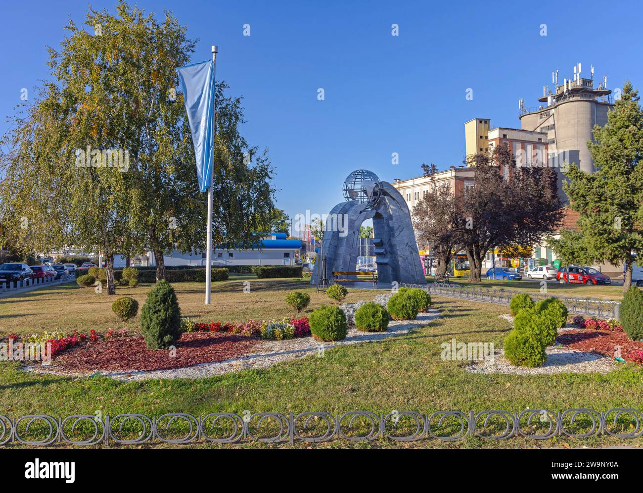 Krusevac, Serbia - October 12, 2023: Small Park and Monument of Piece ...