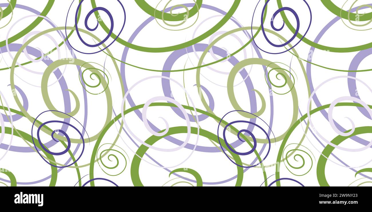 Seamless linear geometric pattern with spirals. Abstract line drawing ...