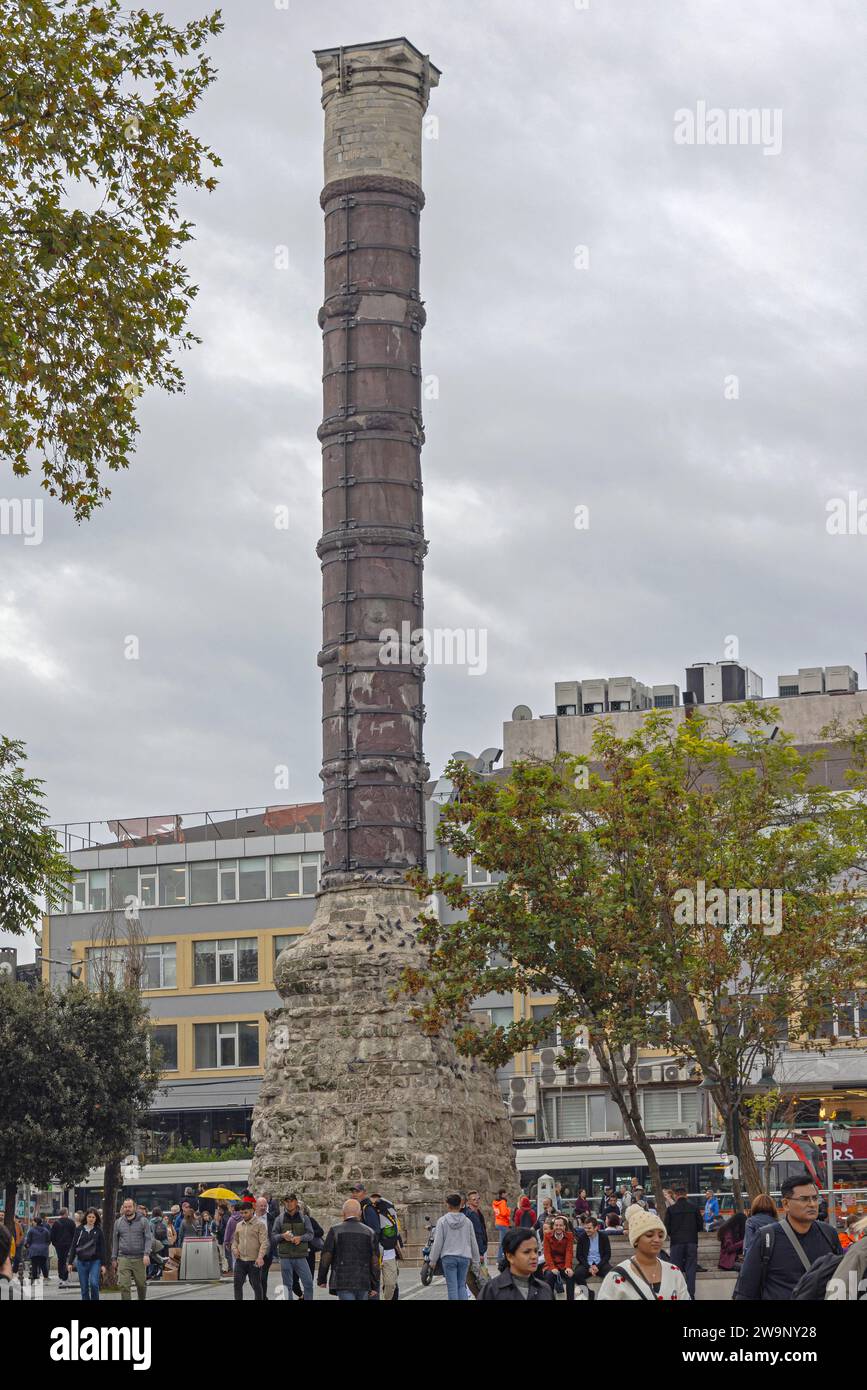 Istanbul, Turkey - October 18, 2023: Column of Constantine at Vezirhan ...