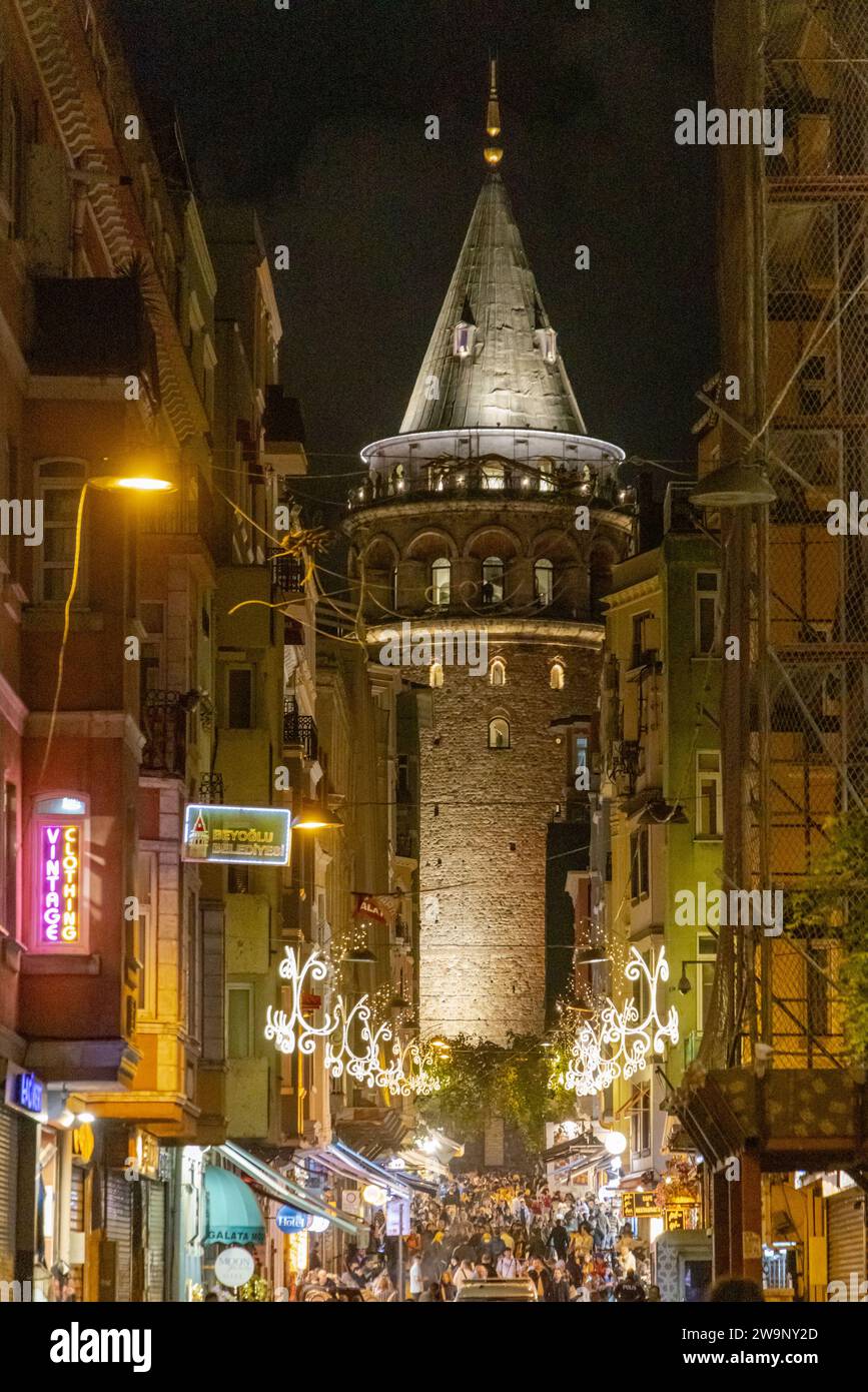 Istanbul, Turkey - October 18, 2023: Galata Tower Historic Landmark ...