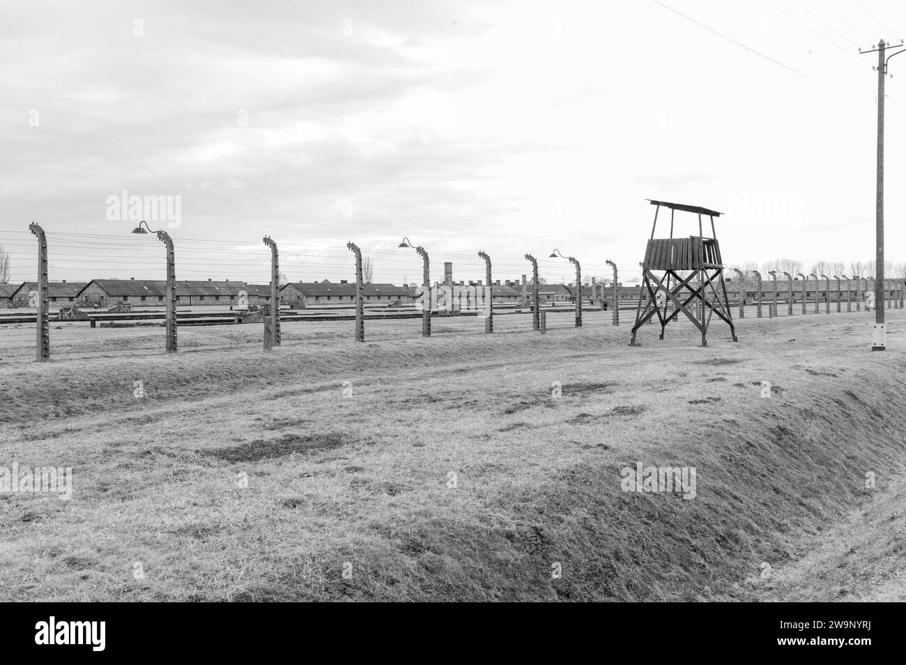 Guard towers at Auschwitz and Birkenau concentration camps, Poland ...