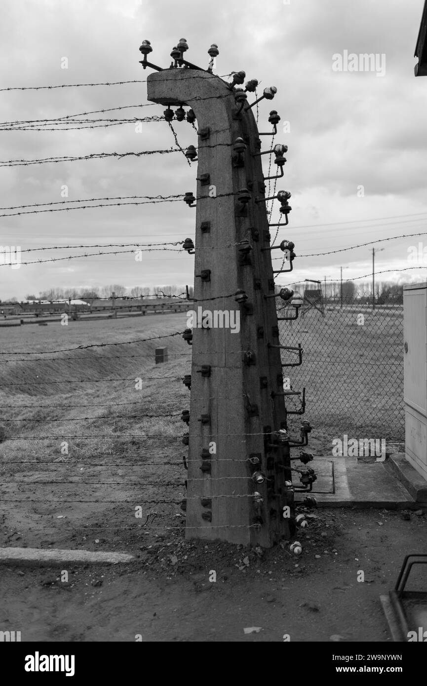 Barbed wire fences, some electric at Auschwitz and Birkenau ...