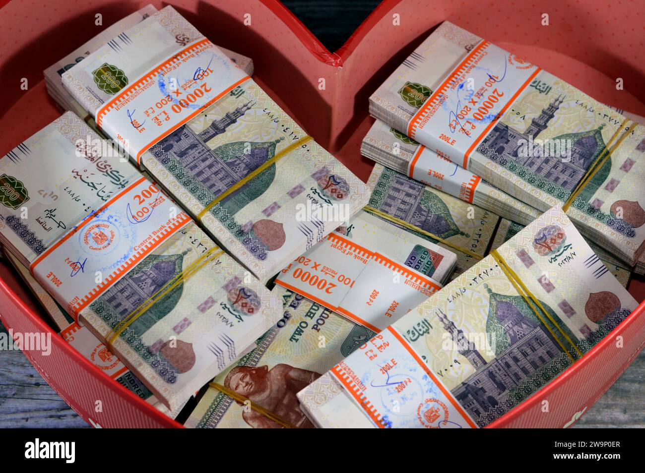 Piles and Stacks of Egypt money thousands of Pounds currency banknotes ...