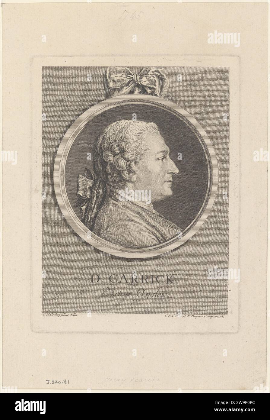 Portrait of David Garrick 1917 by Charles Nicolas Cochin II Stock Photo ...