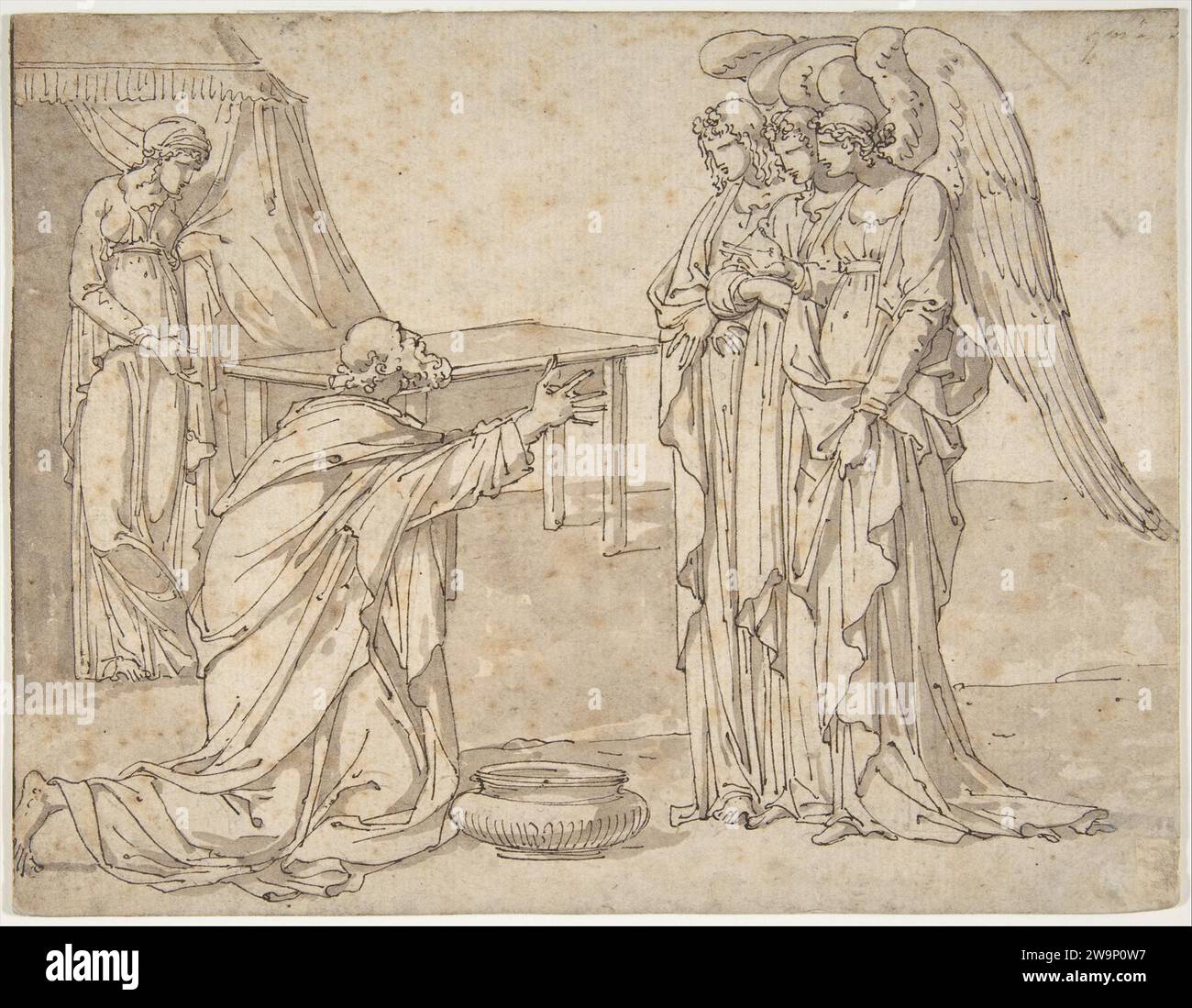 Three Angels Visiting Abraham 1960 by Charles Meynier Stock Photo - Alamy