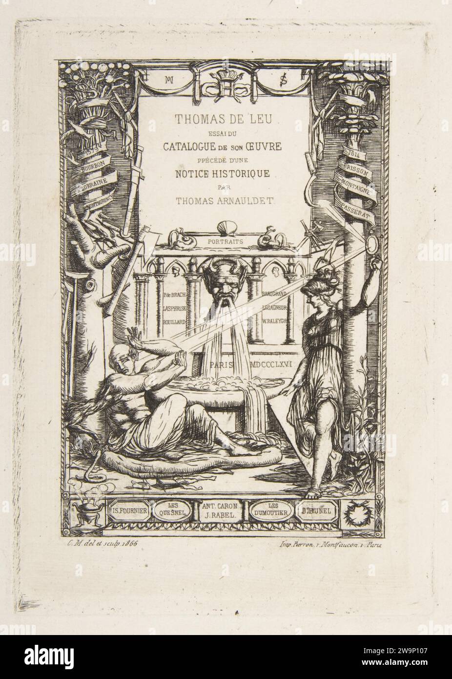 Frontispiece for the Catalogue of the work of Thomas De Leu 1917 by ...