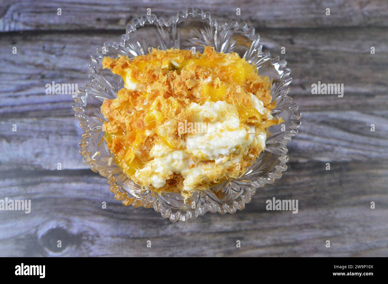 Mango pieces fillings inside Sweet Koshary recipe in Egypt made of ...