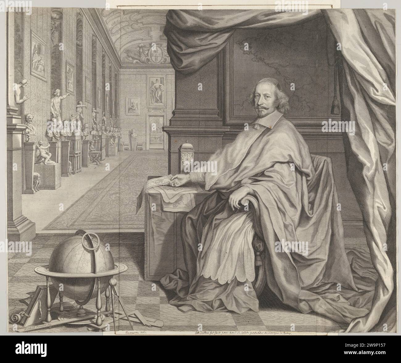 Cardinal Jules Mazarin Seated Within the Gallery of his Palace 2000 by ...