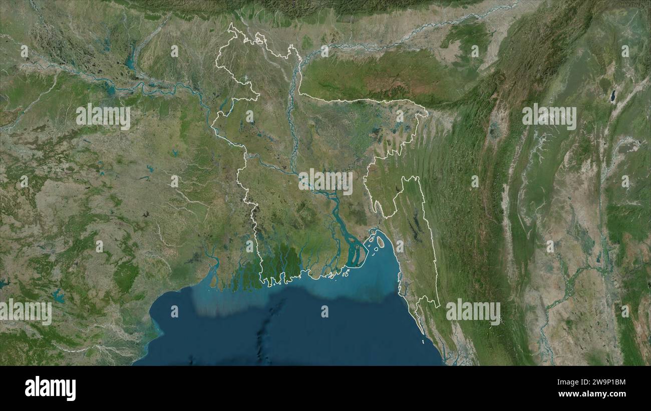 Bangladesh outlined on a high resolution satellite map Stock Photo - Alamy