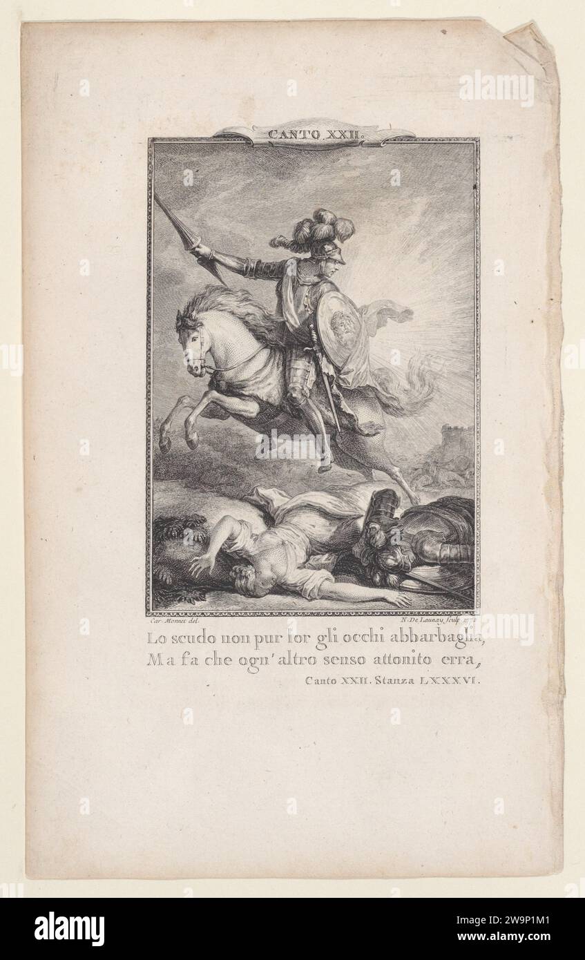 Canto 22, Stanza 86, from "Orlando Furioso" 1959 by Charles Monnet ...