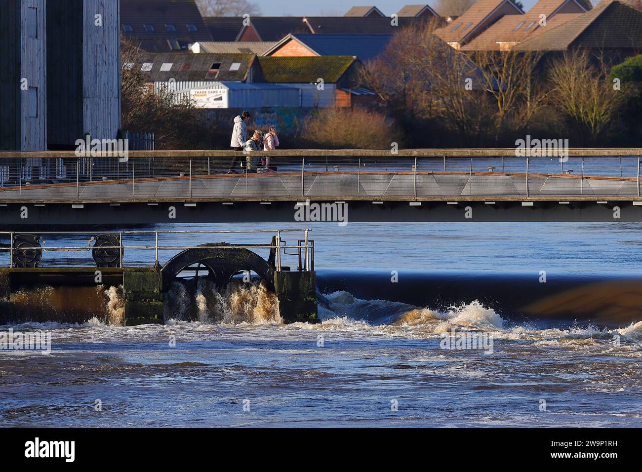 The River Aire at Queens Mill in Castleford during high water levels ...