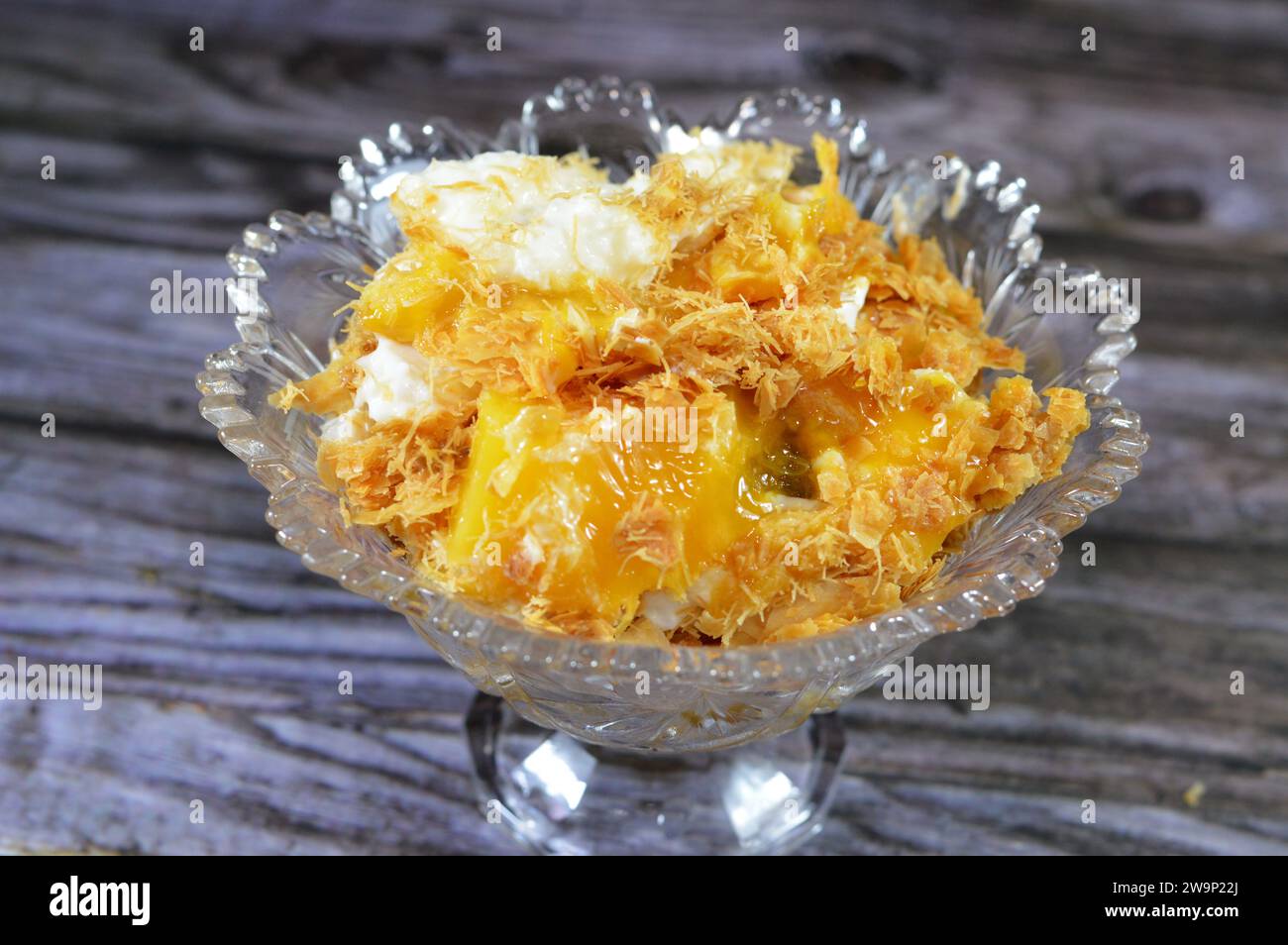 Mango pieces fillings inside Sweet Koshary recipe in Egypt made of ...