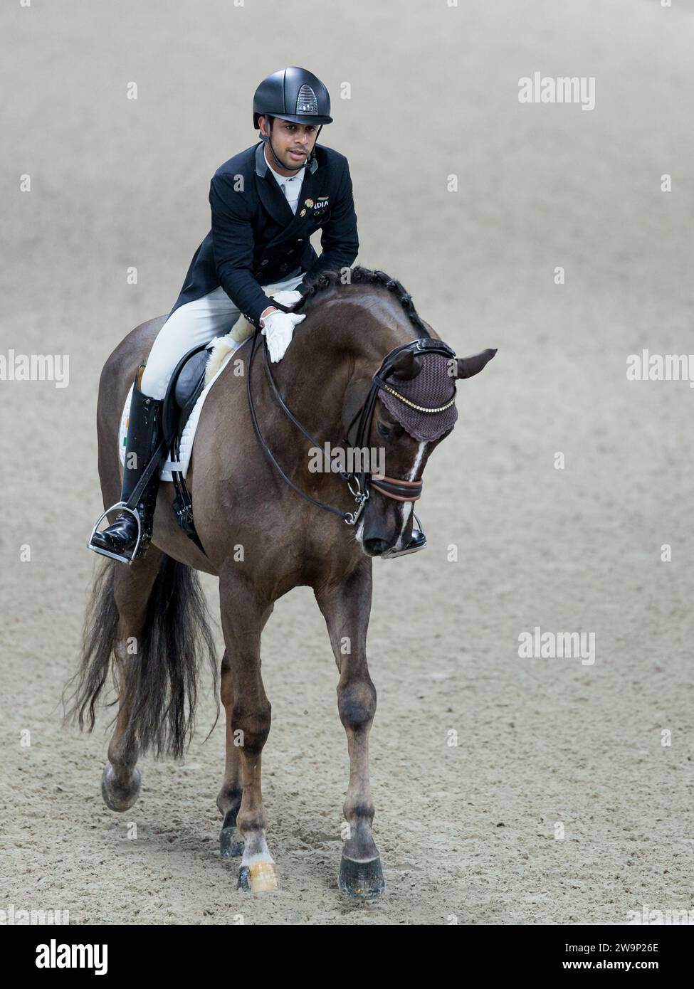 Anush Agarwalla of India with Sir Caramello OLD during the FEI Dressage ...