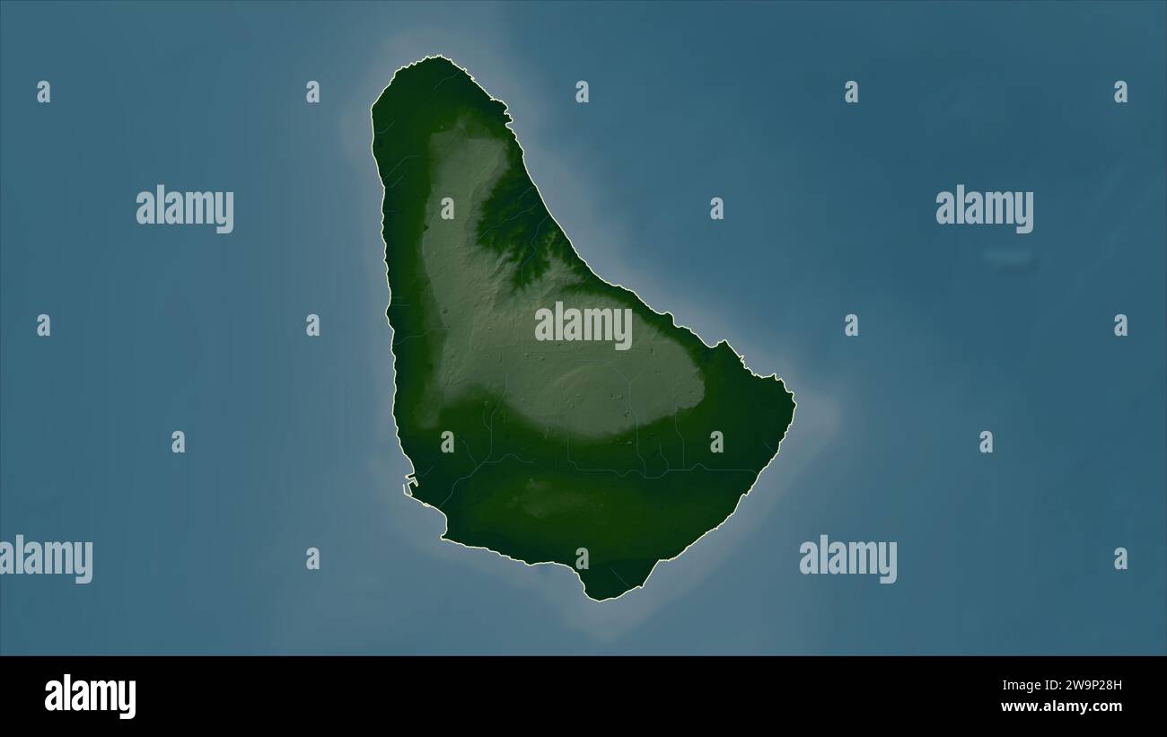 Barbados outlined on a Colored elevation map with lakes and rivers Stock Photo - Alamy