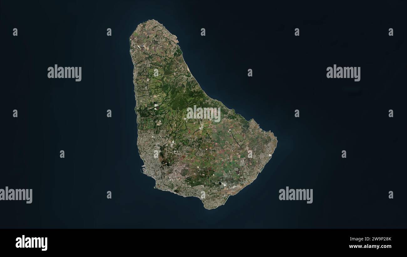Barbados highlighted on a high resolution satellite map Stock Photo - Alamy