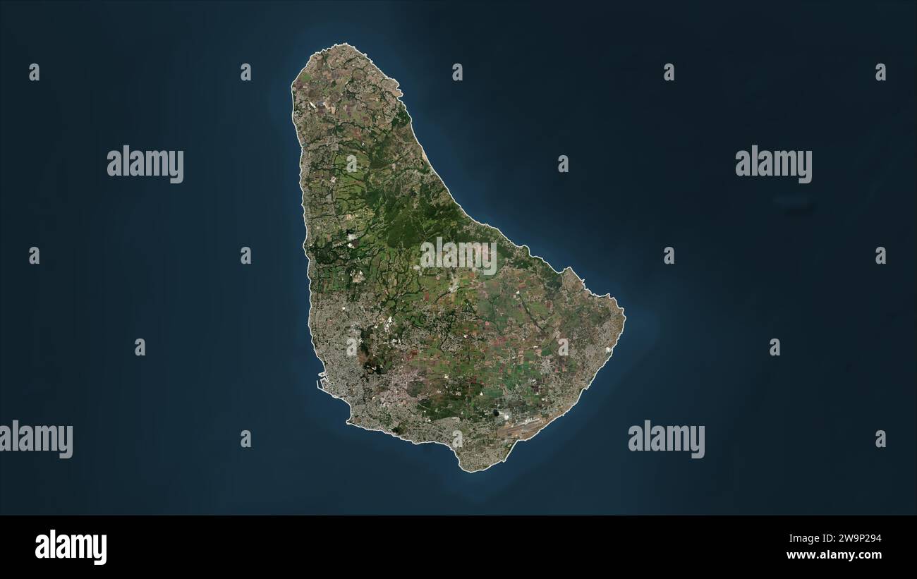 Barbados outlined on a high resolution satellite map Stock Photo - Alamy