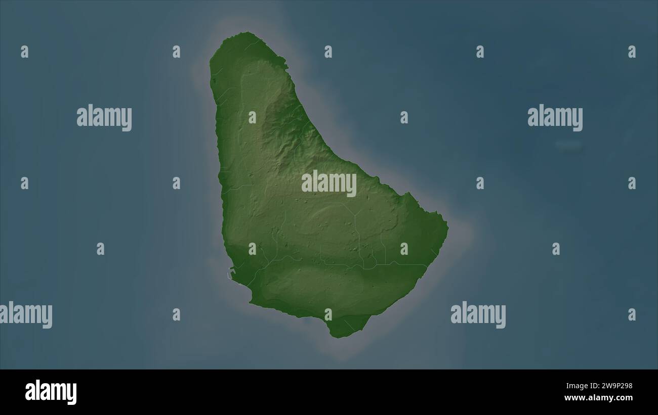 Barbados highlighted on a Pale colored elevation map with lakes and rivers Stock Photo - Alamy