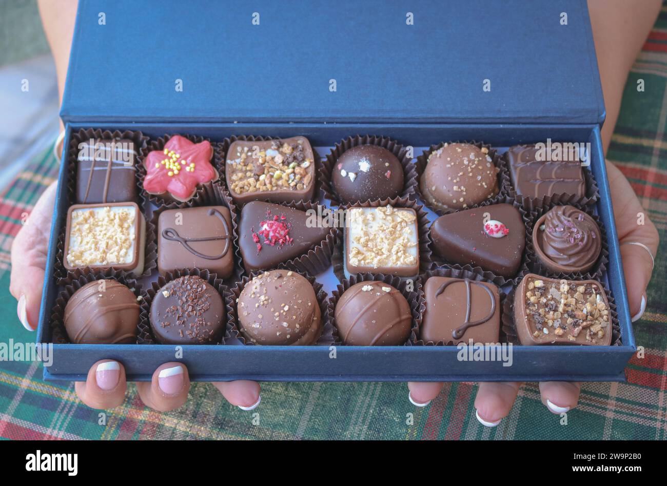 Chocolates in the box Stock Photo - Alamy