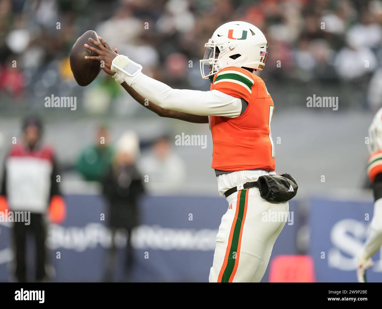 Bronx, United States. 28th Dec, 2023. Miami Hurricanes quarterback ...