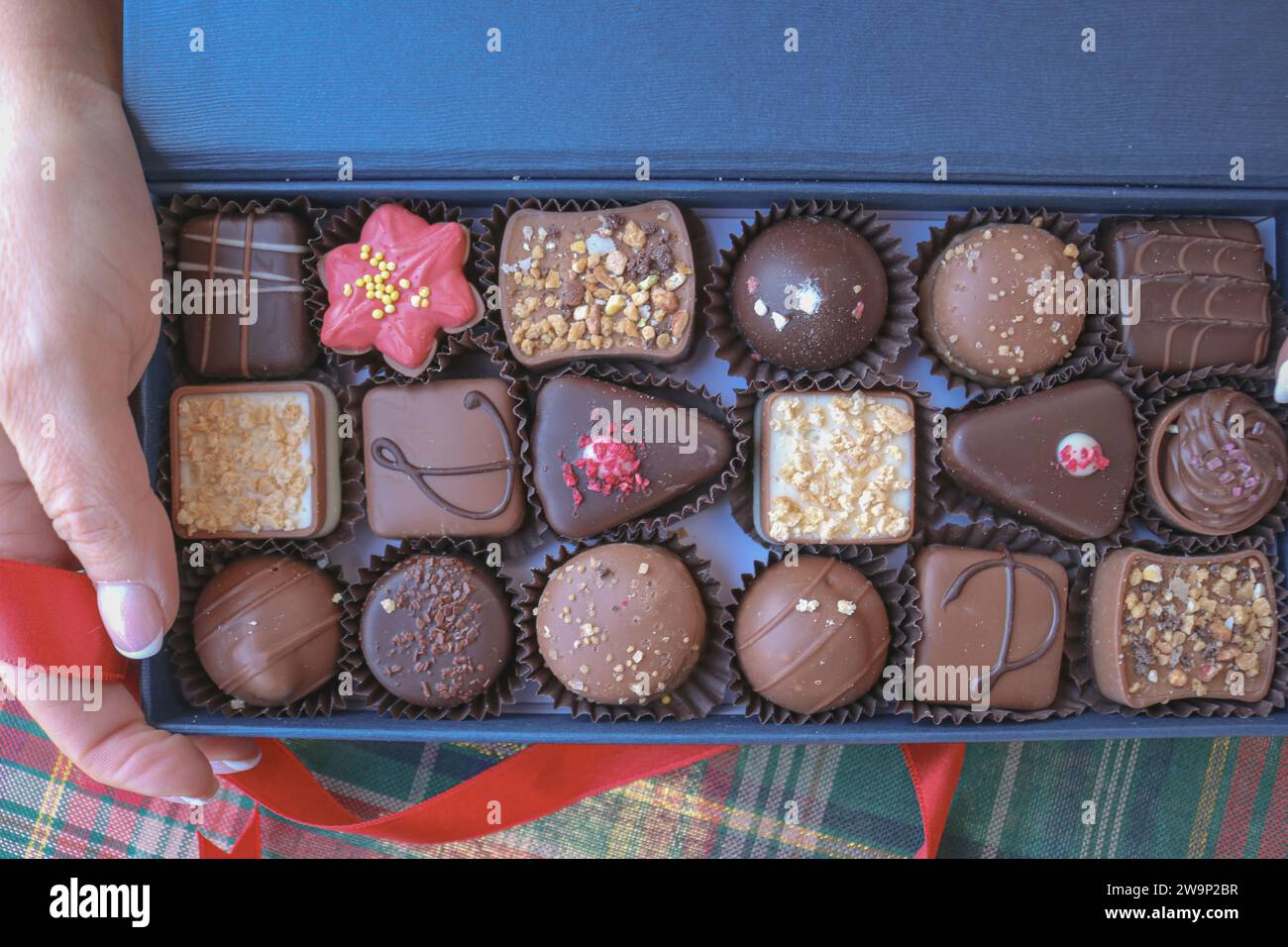 Chocolates in the box Stock Photo - Alamy