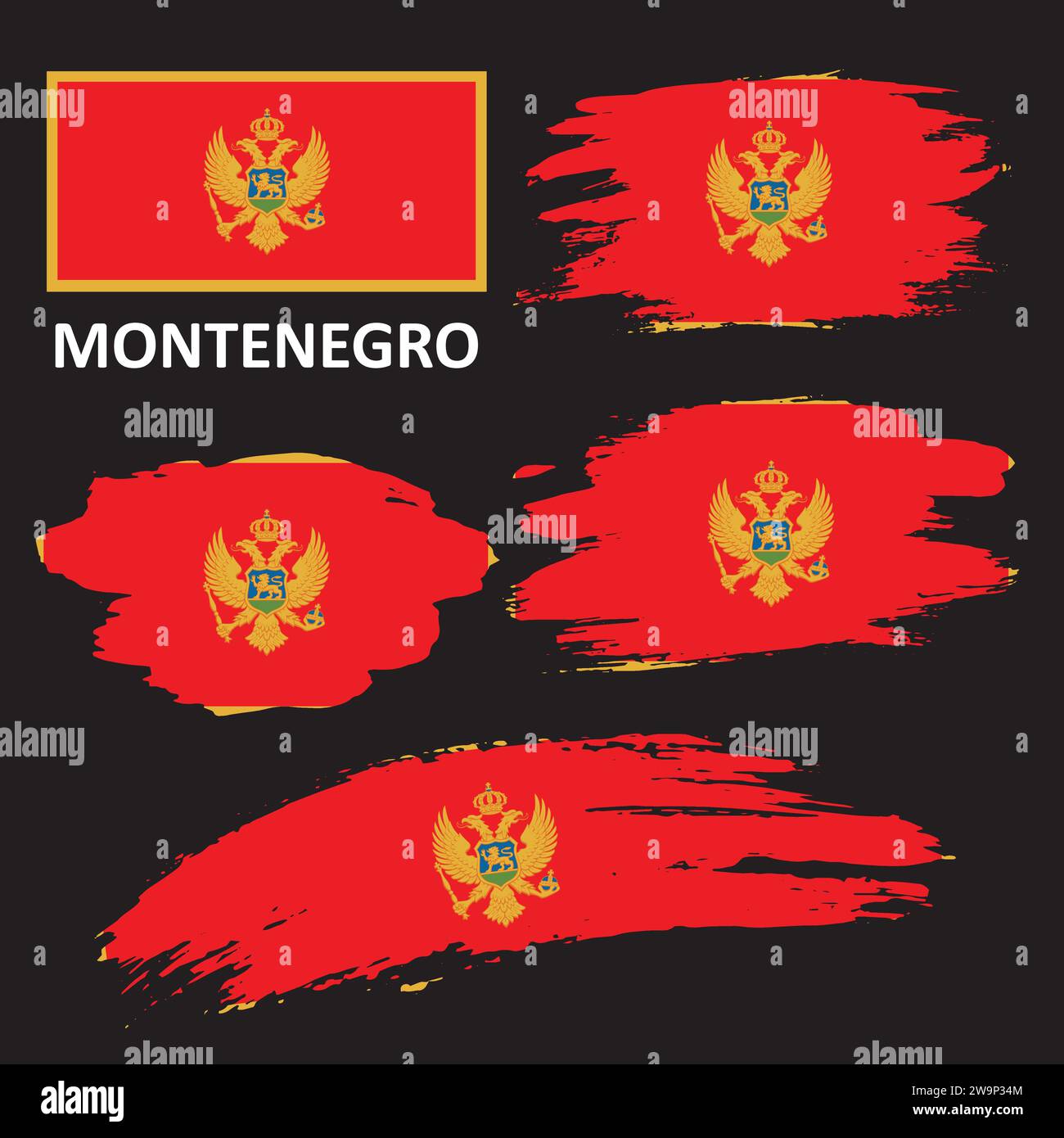 Set of vector flags of Montenegro Stock Vector Image & Art - Alamy
