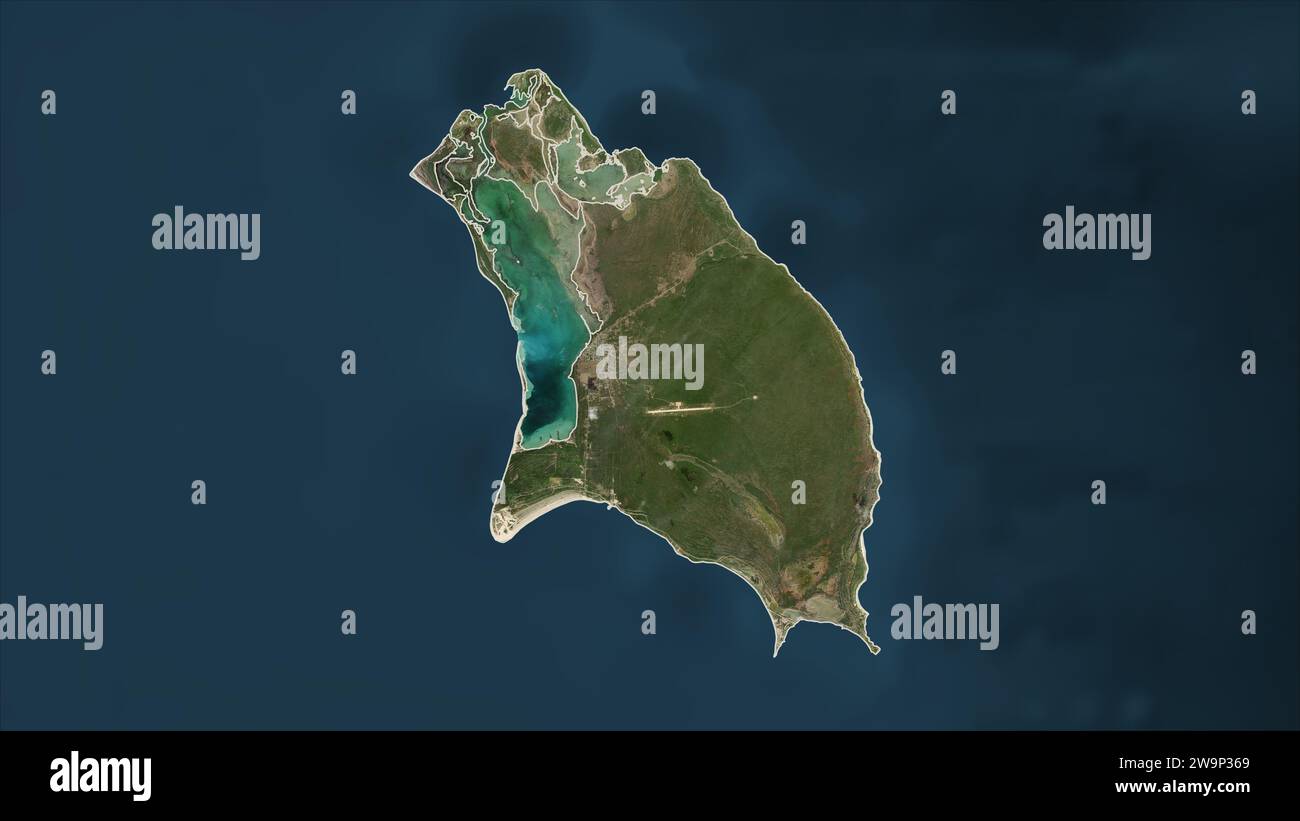 Barbuda - Antigua and Barbuda outlined on a high resolution satellite ...