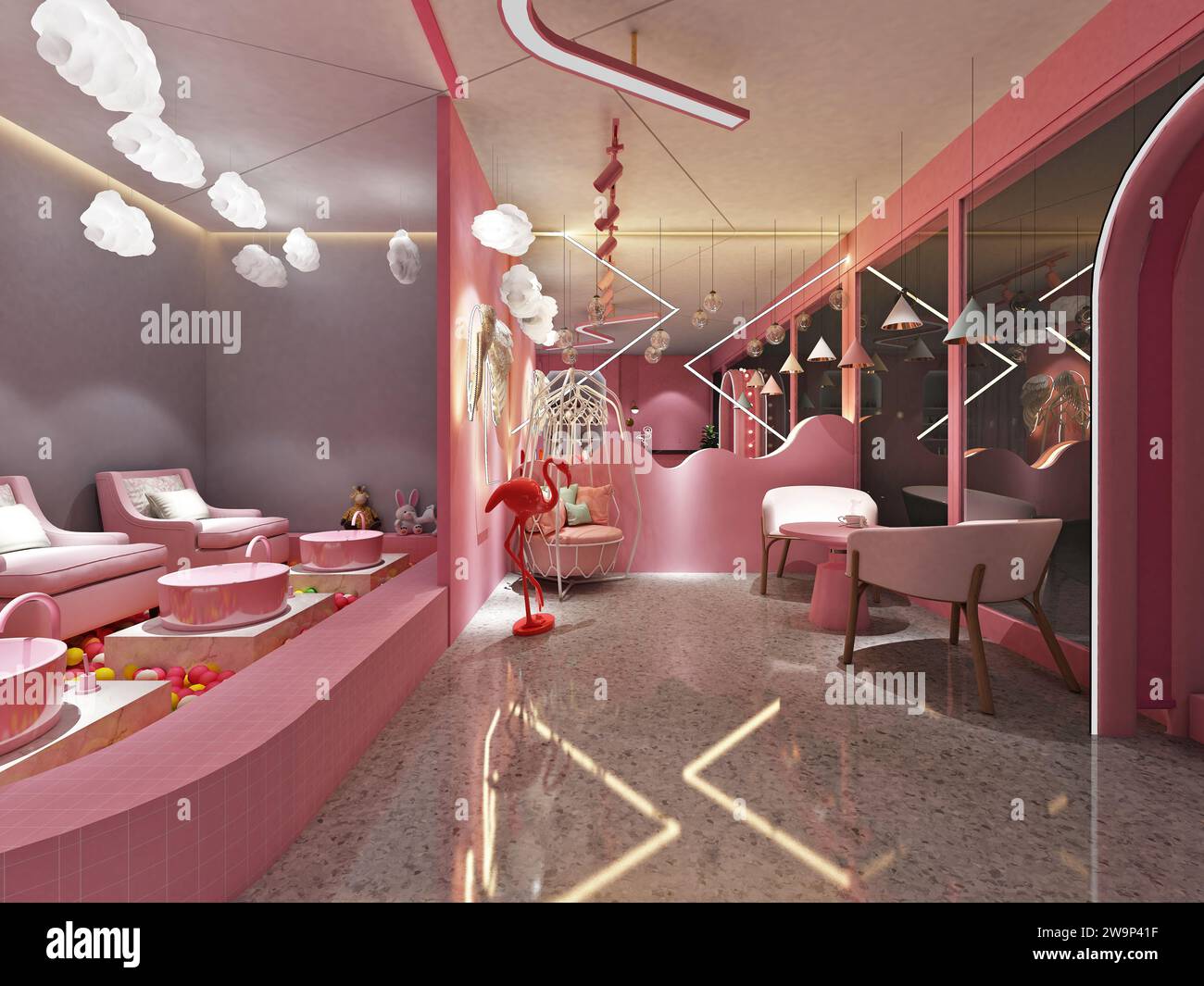 3d render massage spa wellness salon Stock Photo - Alamy