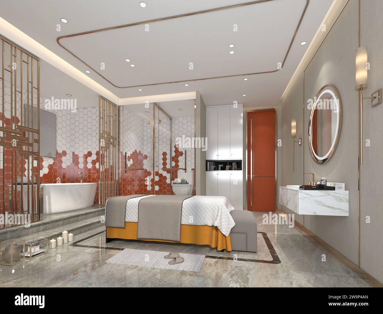 3d render massage spa wellness salon Stock Photo - Alamy