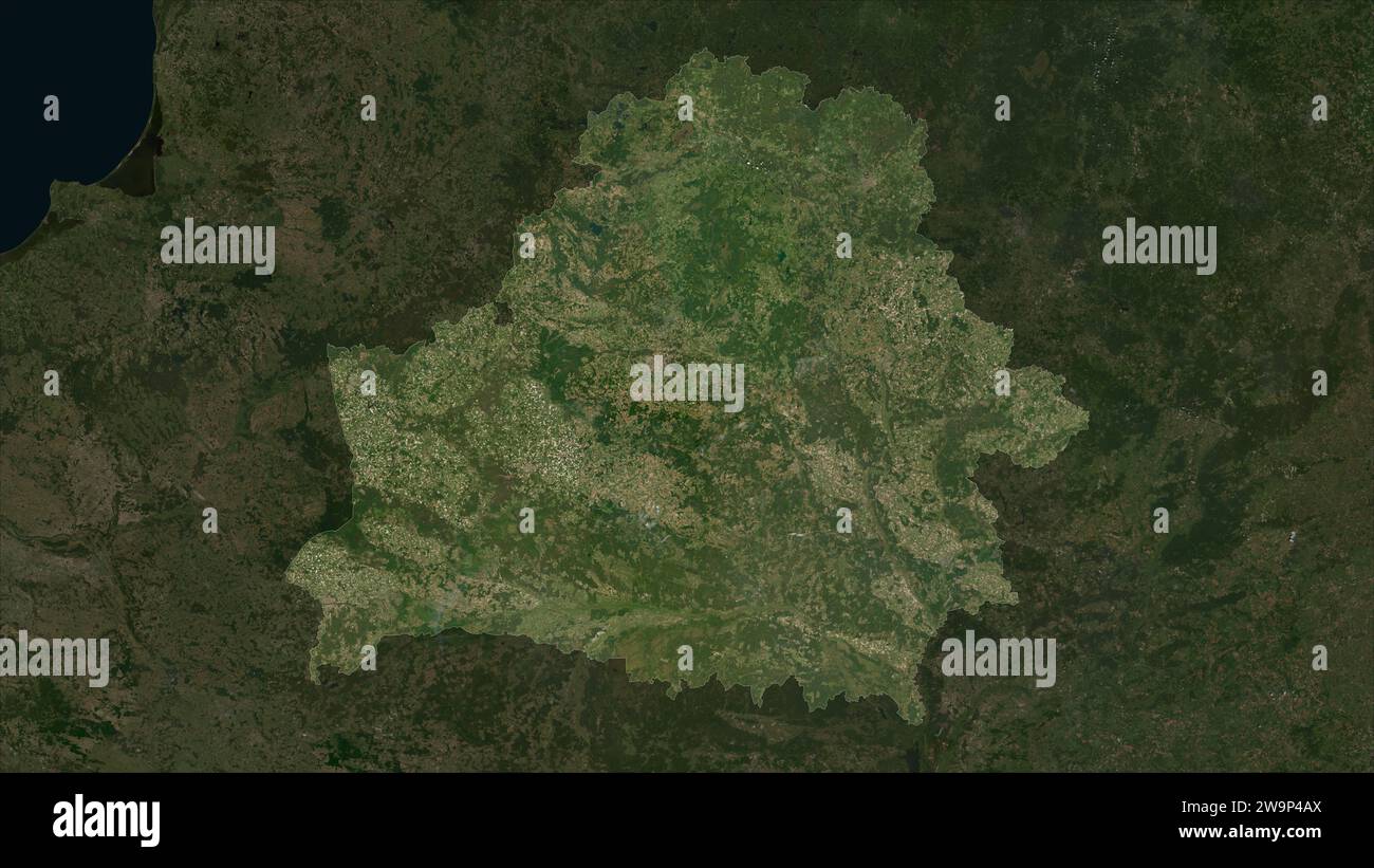 Belarus highlighted on a low resolution satellite map Stock Photo - Alamy
