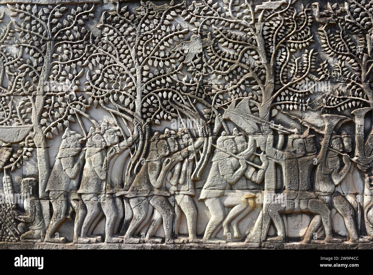 Bayon, buddhist temple of the Khmer Empire (12th century). Angkor Thom ...
