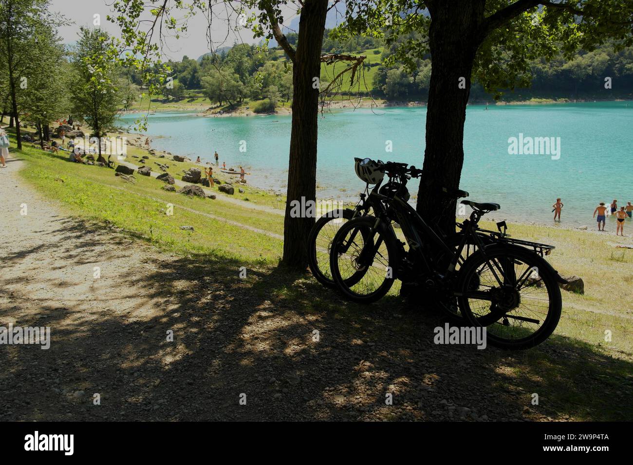 View of Lake Tenno. 14 August 2023 Tenno, Trentino Alto Adige, Italy ...