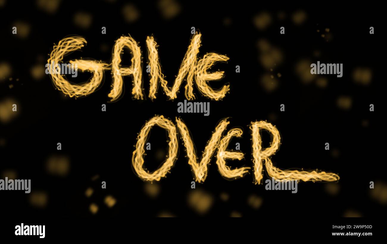 yellow neon game over sign Stock Photo - Alamy