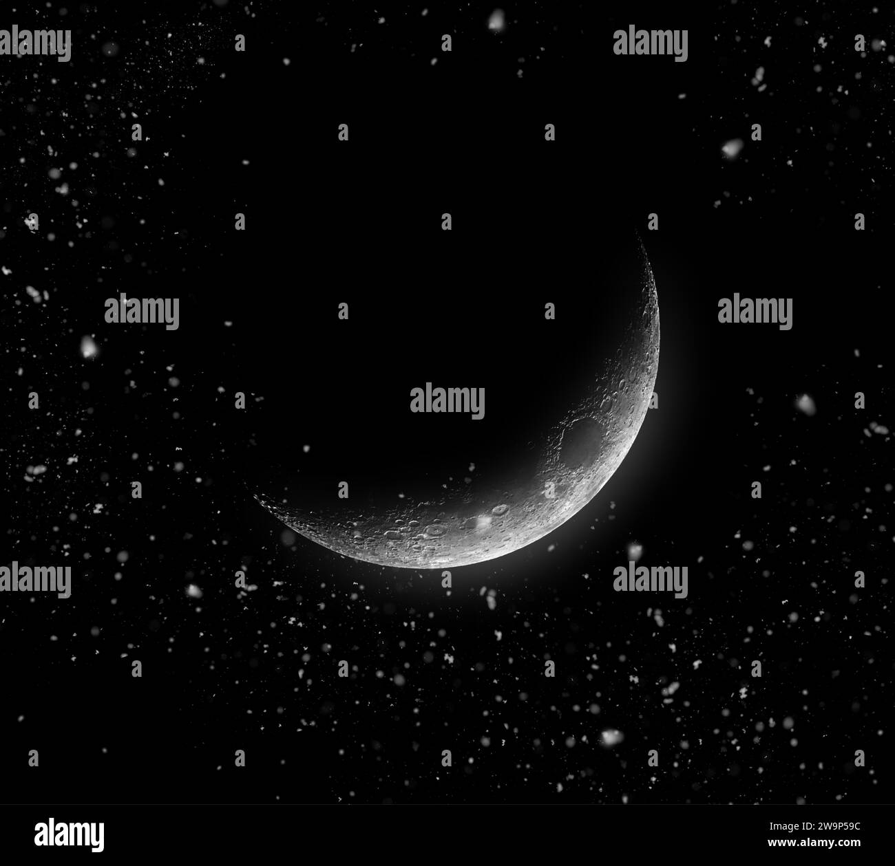 Moon lunar in night Black and White Stock Photos & Images - Alamy