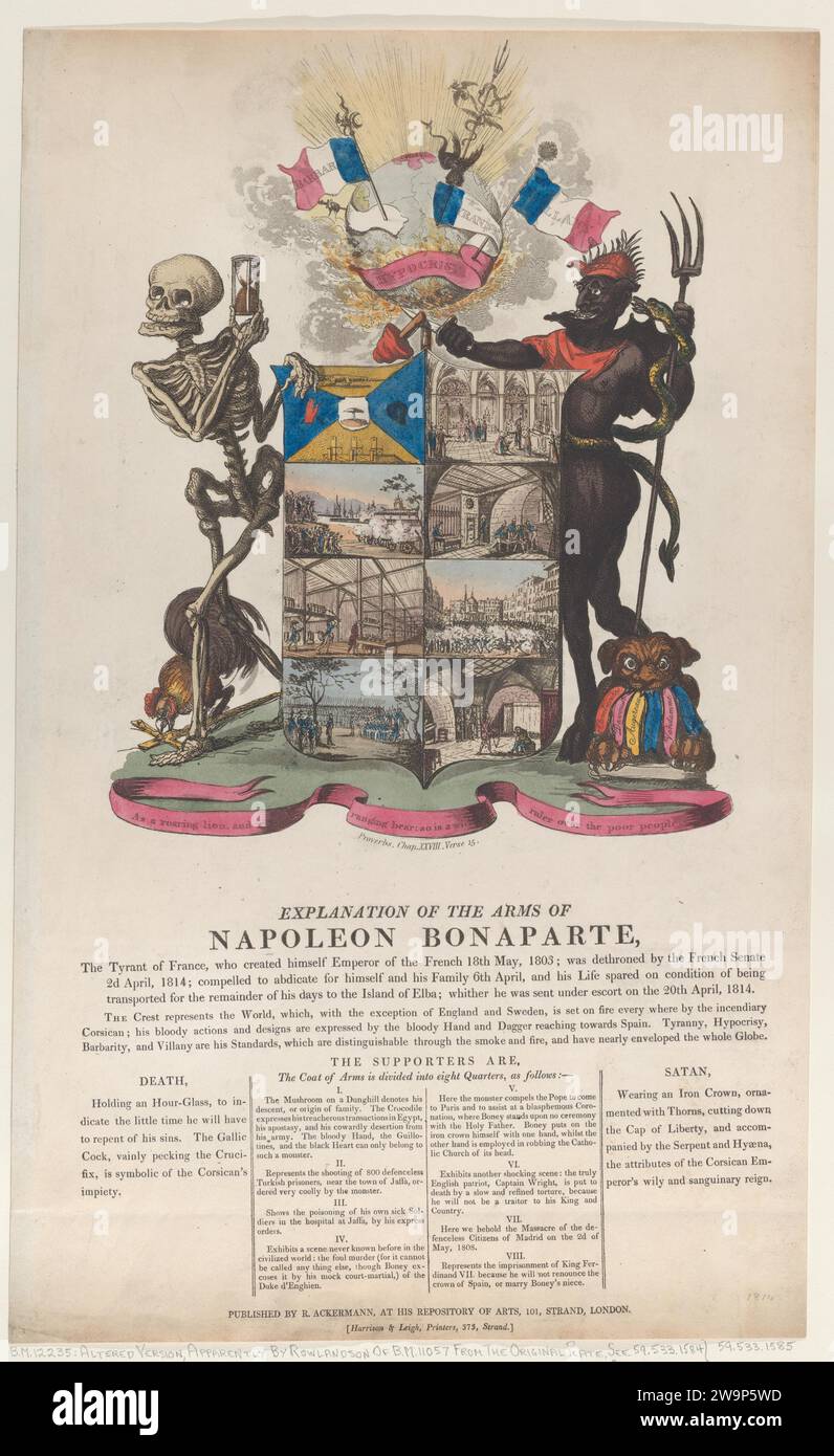 Explanation of the Arms of Napoleon Bonaparte 1959 by Harrison & Leigh ...