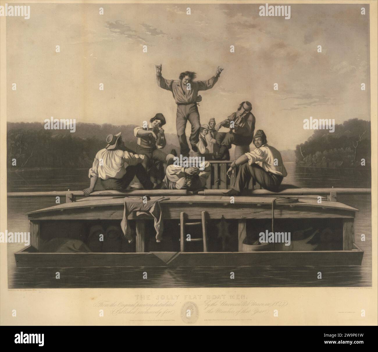 The Jolly Flat Boat Men 1942 by Thomas Doney Stock Photo - Alamy