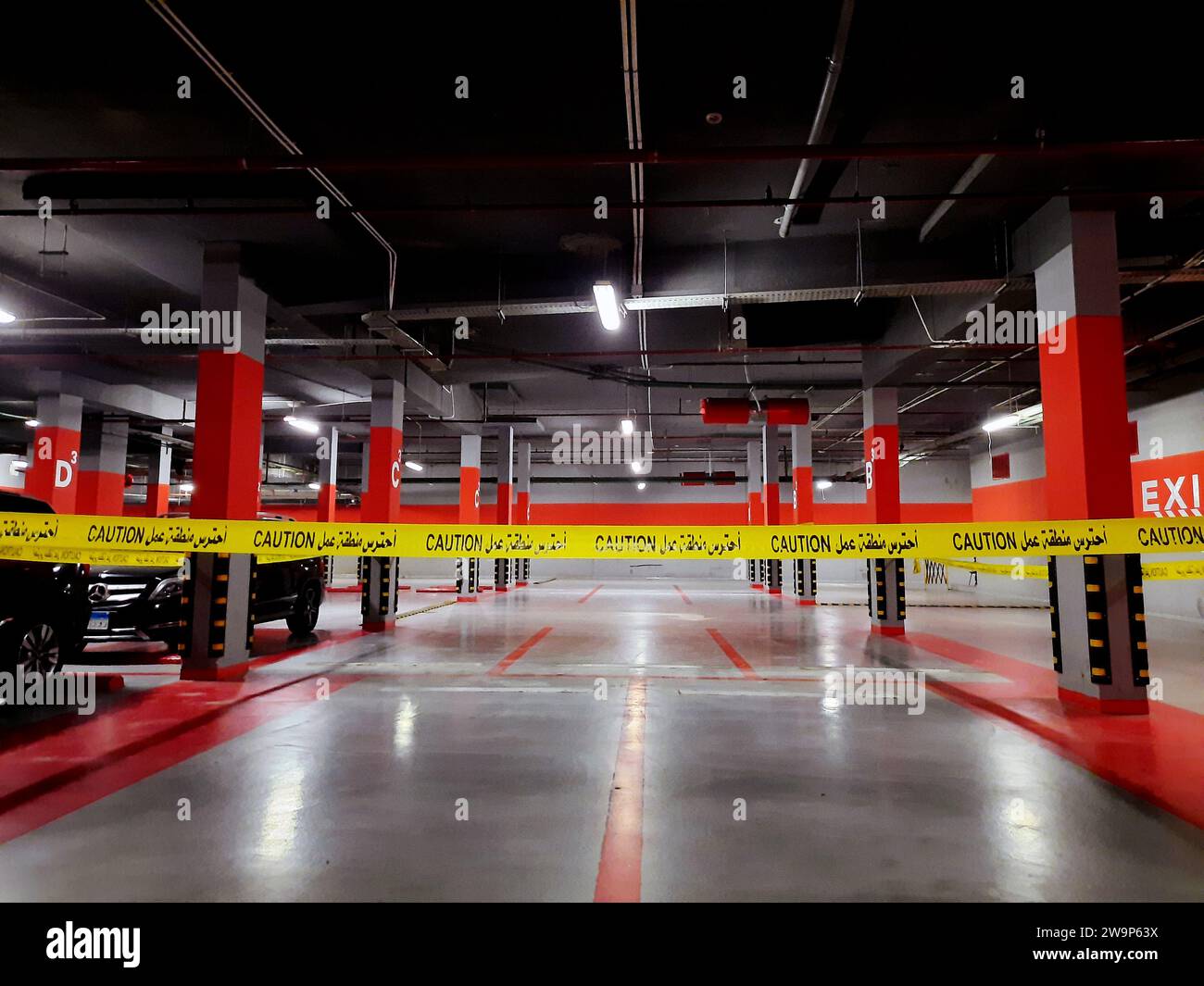 Cairo, Egypt, November 24 2023: a maintenance area zone with a yellow ...