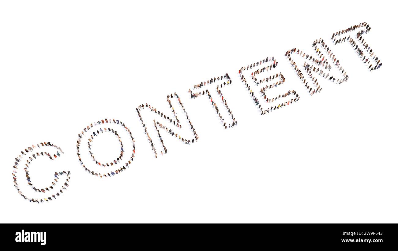 Concept or conceptual large community of people forming the word ...