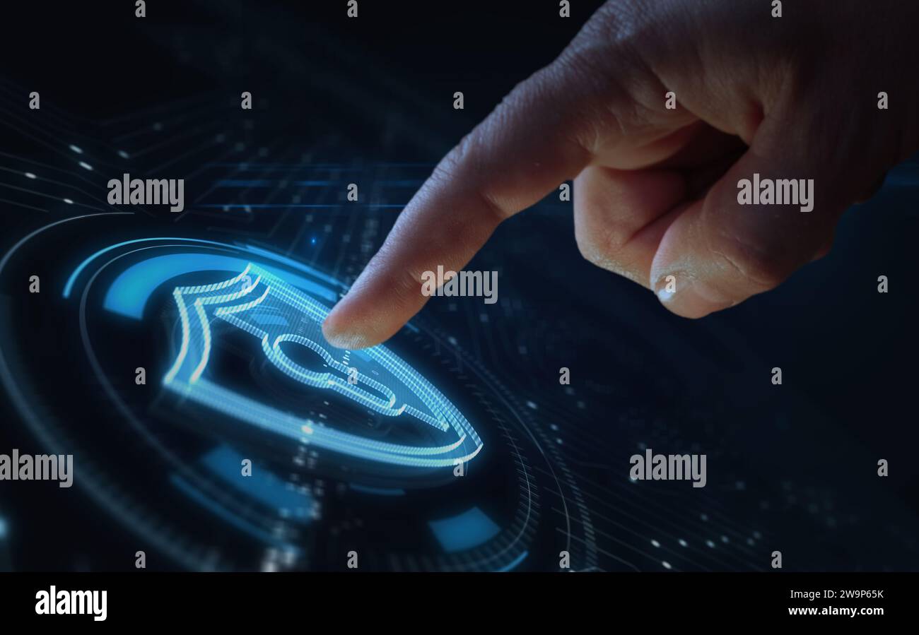 Cyber security computer protection with shield symbol digital concept ...