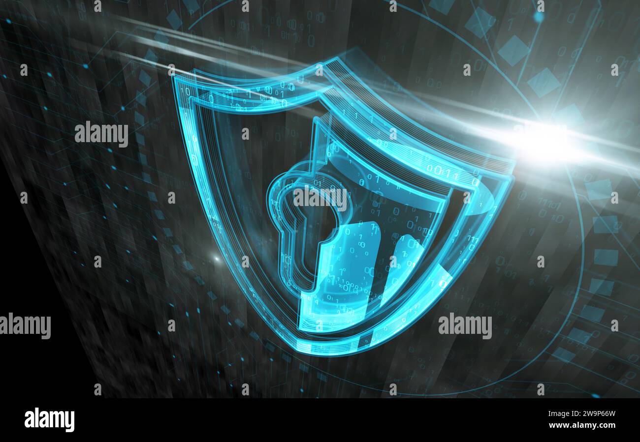 Cyber Security Computer Protection With Shield Symbol Digital Concept Network And Technology