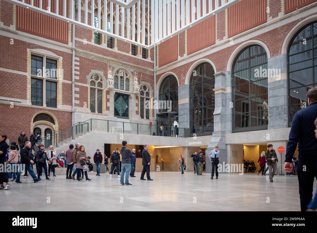 Amsterdam, The Netherlands - 5 April 2019: Atrium (main hall) at the ...